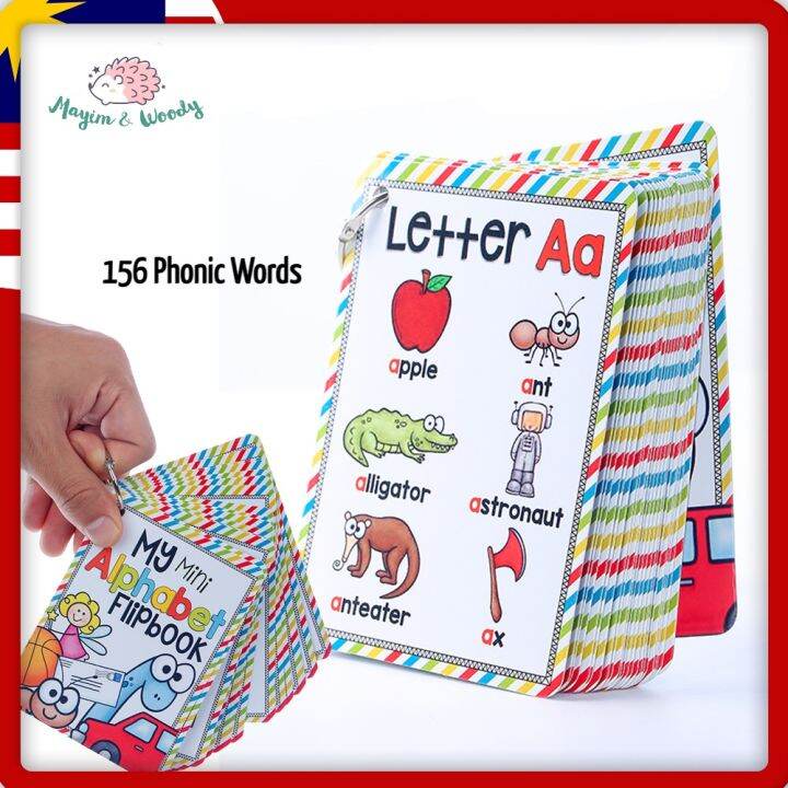 Mini Alphabet Flipbook English Vocabulary Flashcard Pre-School Baby to ...