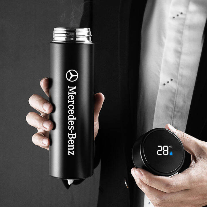 ขวดน้ำสแตนเลสสำหรับ Mercedes-Benz,ขวดน้ำกระติกน้ำร้อนแบบแสดงอุณหภูมิ ...