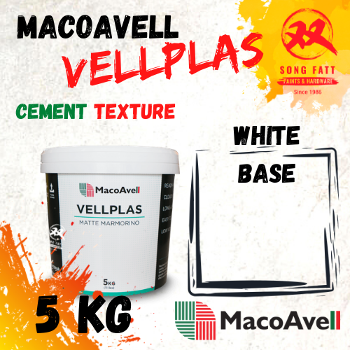 MacoAvell Vellplas Marmorino (WHITE base) 5KG (Song Fatt) Cement Effect ...