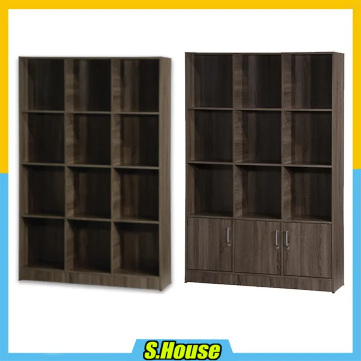Shelf Cabinet Cupboard 12 Compartment Wood Rack File Door Book Rak ...