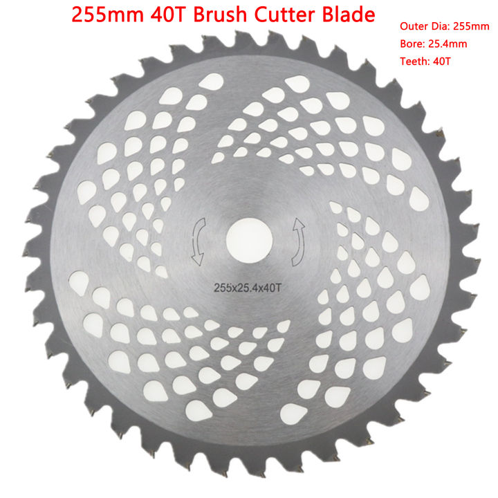 255mm 40T Brush Cutter Blade Replacement Circular Saw Blade Cutting Grass Lawn Mower Cutter Tree ...