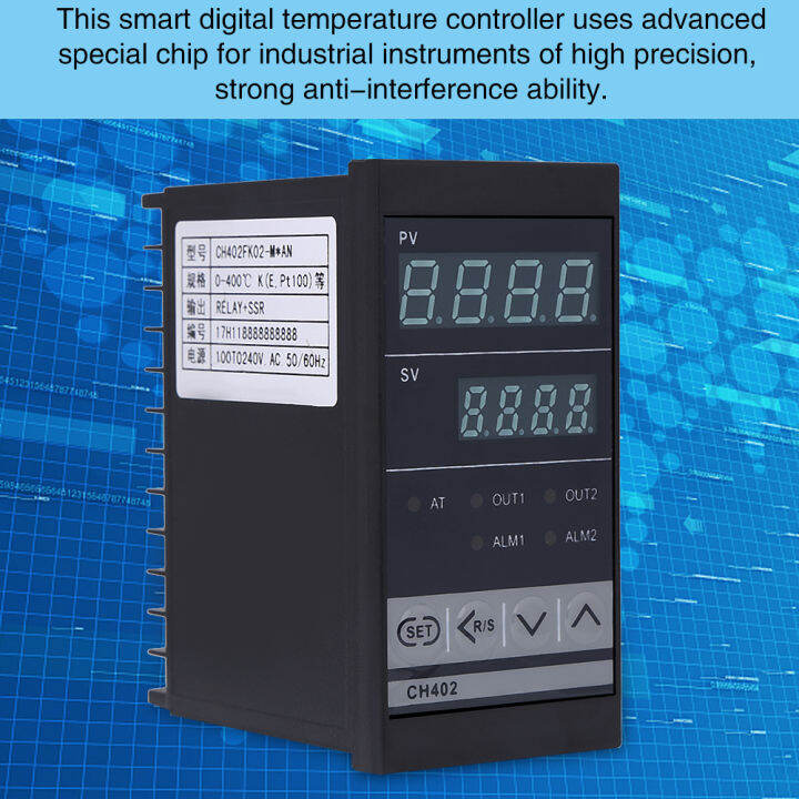 CH402 Temperature Controller Thermostat AC85-264V Calibration Centigrade High Precision Smart ...
