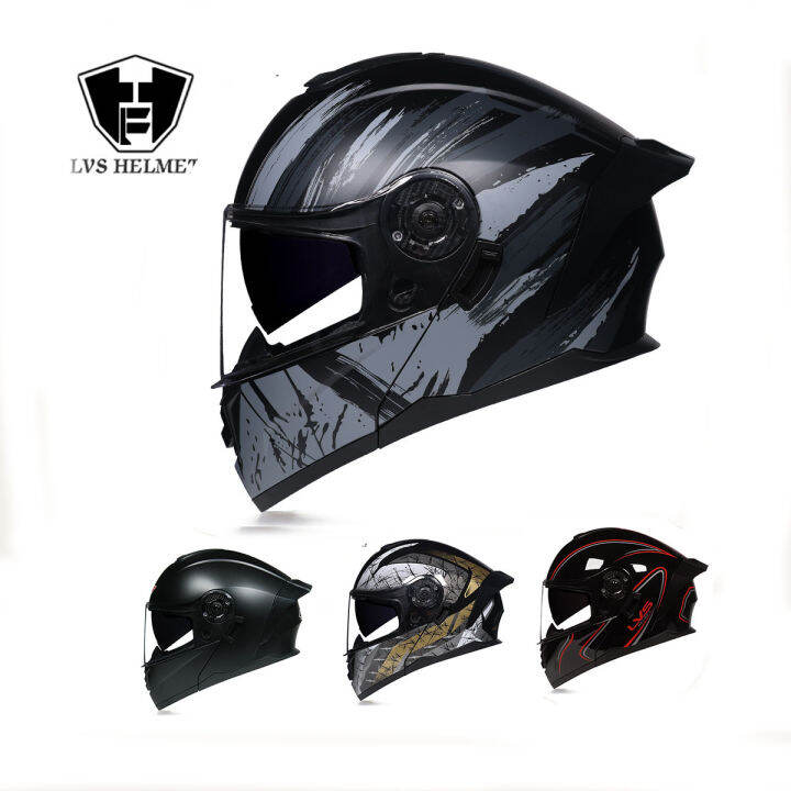 LVS 900 Flip up Helmet Modular Motorcycle Helmet Double Lens Built-in ...