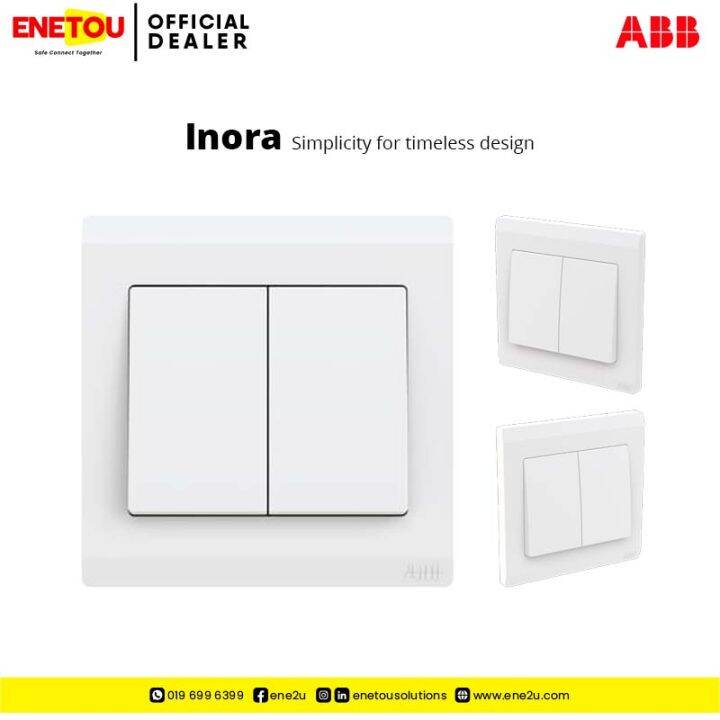 ABB INORA BL102 2G 1-WAY SWITCH, WHITE | Lazada