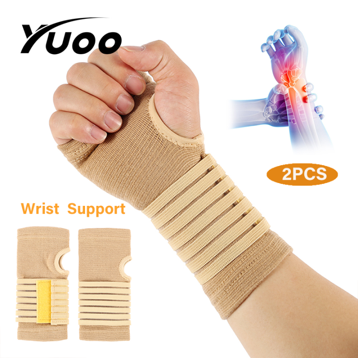 Yuoo 1Pair=2pcs Elastic Bandage Wrist Guard Support Arthritis Sprain ...