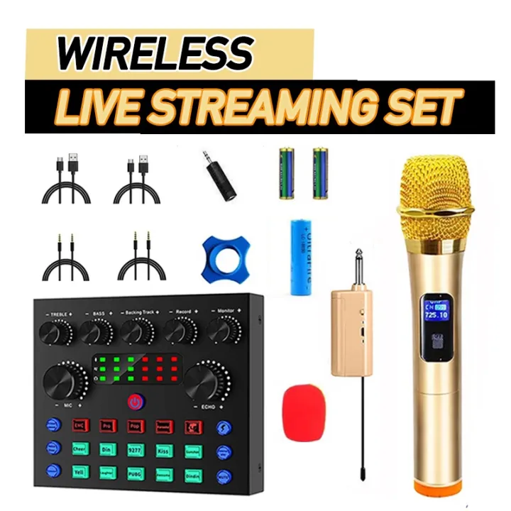 【V8s wireless microphone】V8 sound card with wireless microphone for ...