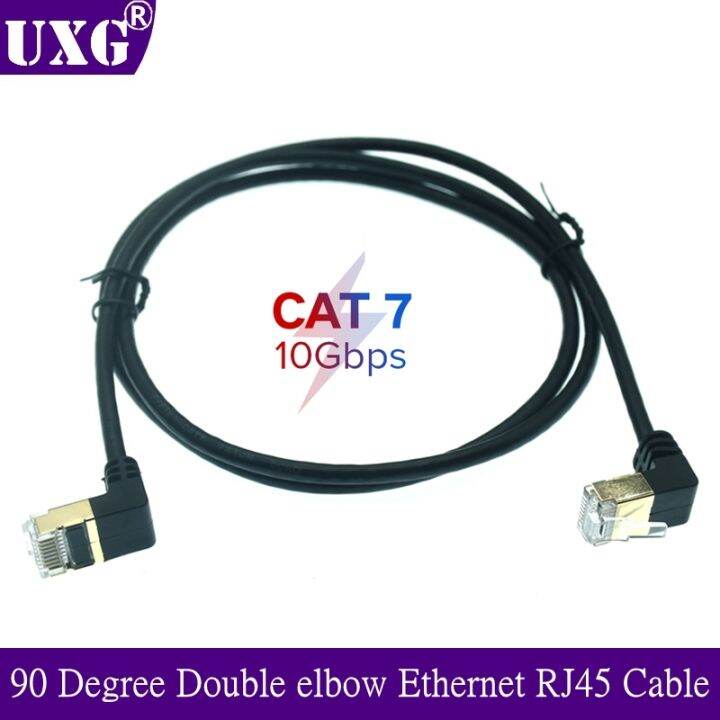 90 Degree Up Down Right Ethernet 10Gbps Cable RJ45 Lan Flat Network ...