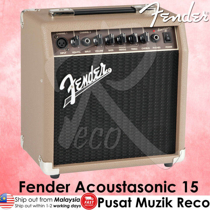Fender Acoustasonic 15 Acoustic Guitar Amplifier 15W 1x6" 1 Guitar ...