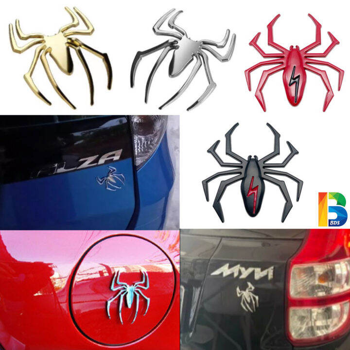 SPIDER LOGO Car Sticker Car 3D Metal Sticker Chrome Spider Badge Emblem ...