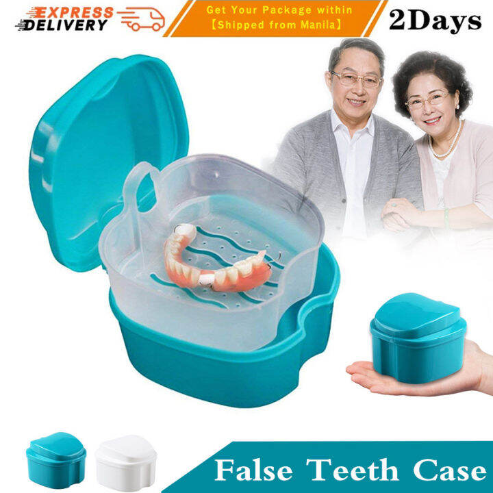 Denture Bath Box Cleaning teeth Case Dental False Teeth Storage Box ...