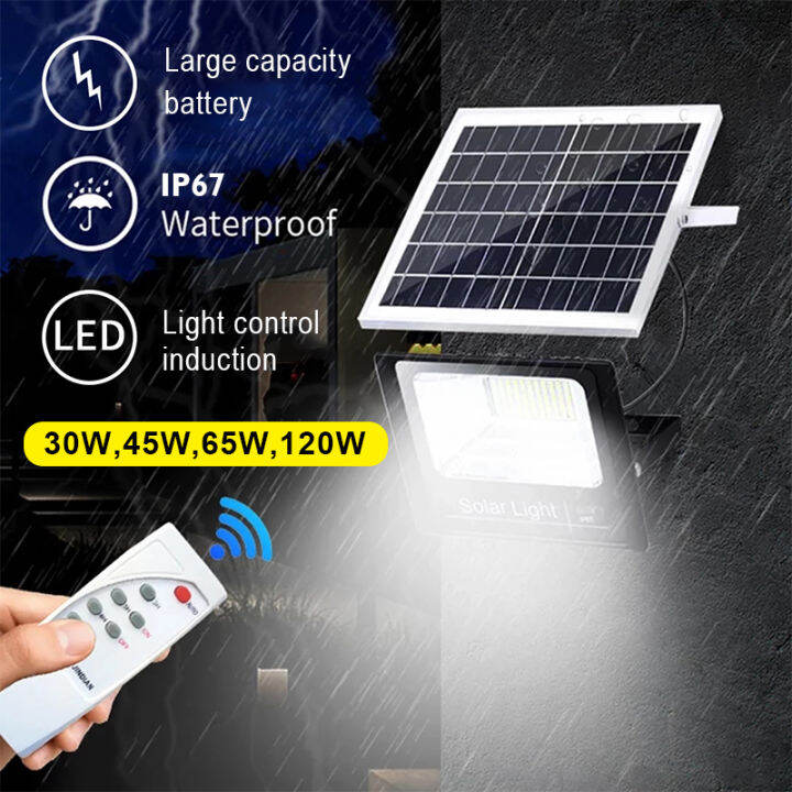 IP67 Waterproof Solar Light Outdoor 5M Cable Heavy Duty LED Flood Light ...