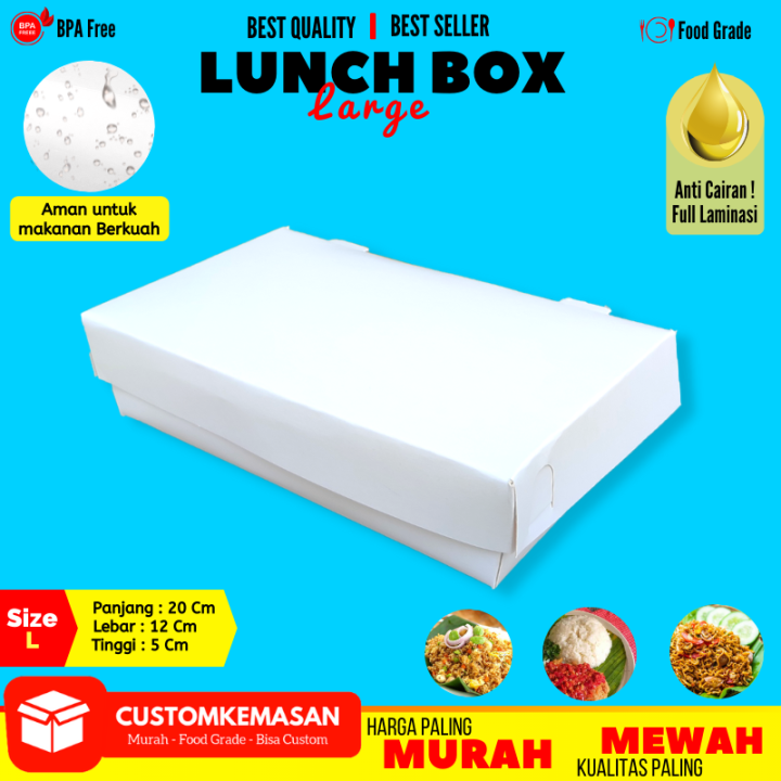 Lunch Box Paper L Ivory Isi 50 Pcs / Lunch Box / Kardus Makanan ...