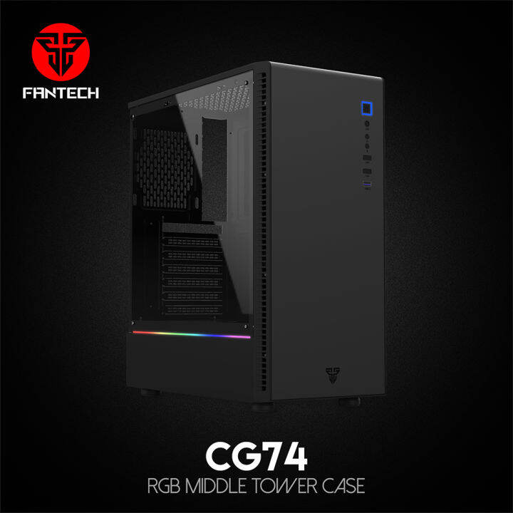 Fantech CG74 RGB Middle Tower Case Tempered Glass Cover PC CPU Case for ...