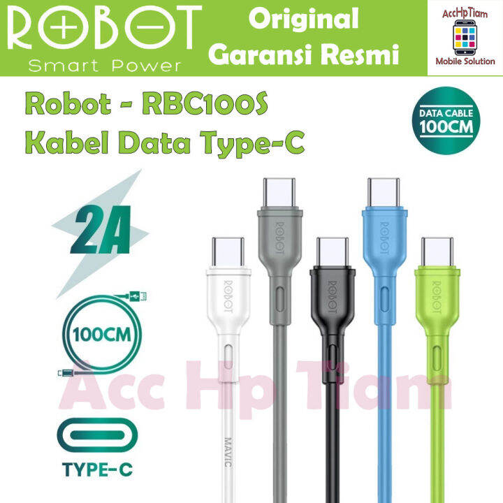 Kabel Data Robot RBC100S Type-C 2.4A 100cm Anti Kusut Full Colors ...
