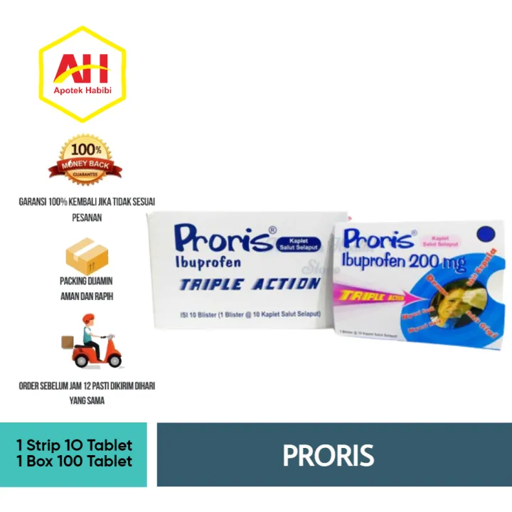 Proris 1 strip isi 10 kaplet Obat Proris Tablet Obat Sakit Kepala Demam ...