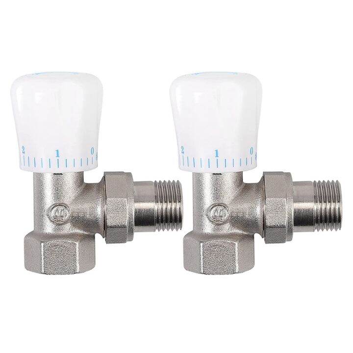 Thermostatic Radiator Valve 2Pcs 15mm x 1/2Inch Thermostatic Angle TRV ...