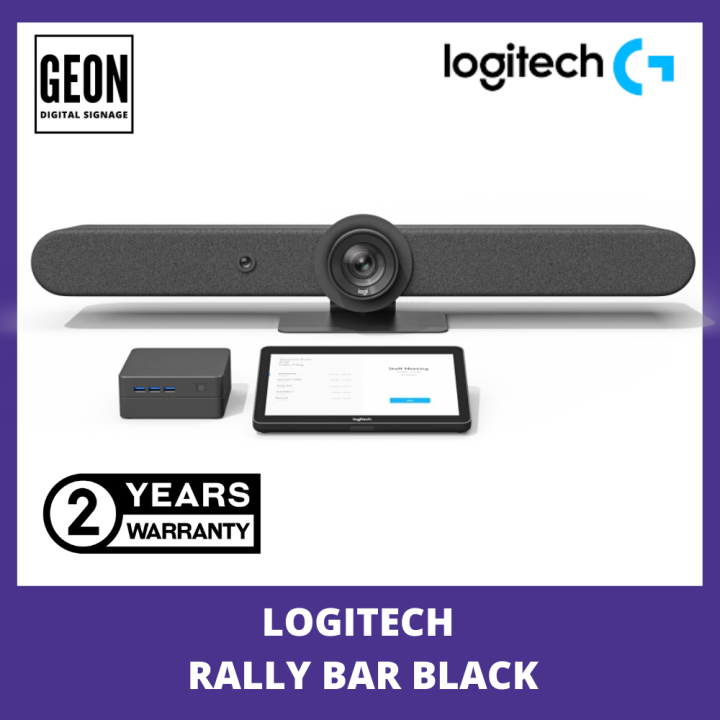 LOGITECH Rally Bar Black 4K UHD Including Logitech Tap with Cat5e Kit ...