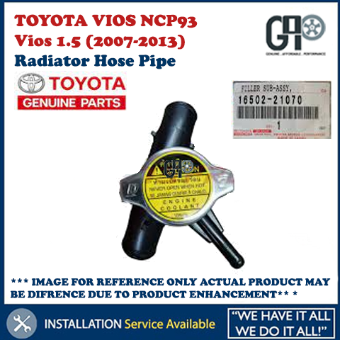 TOYOTA VIOS 1.5 (2007-2013) NCP93 Radiator Hose Pipe 16502-21080 16502 ...