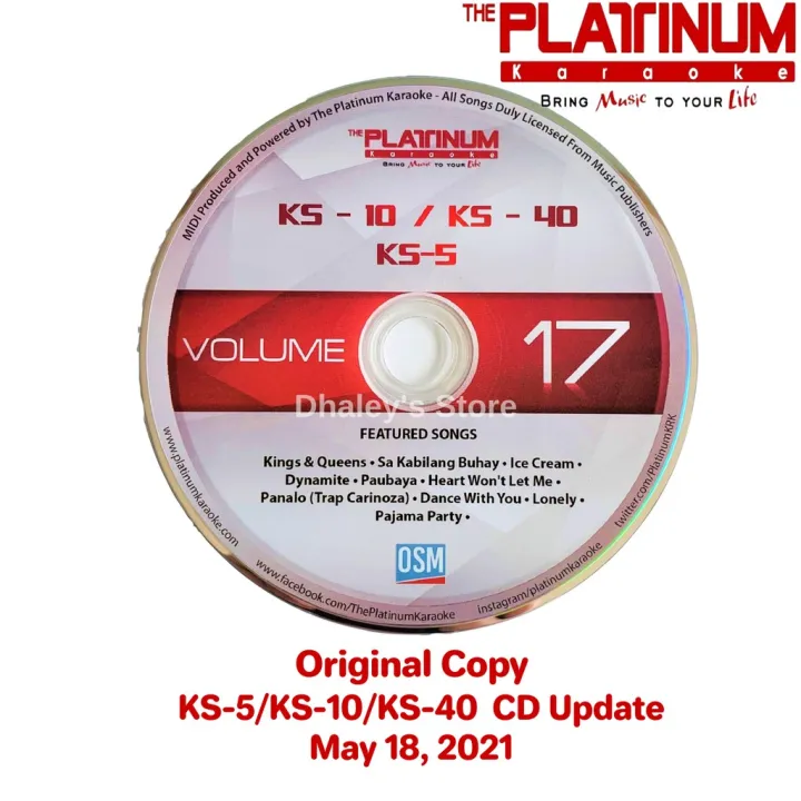 Platinum KS-5 Junior Lite KS-10 Junior 2 KS-40 KBOX Volume 17 CD Update May 18 2021 | Lazada PH