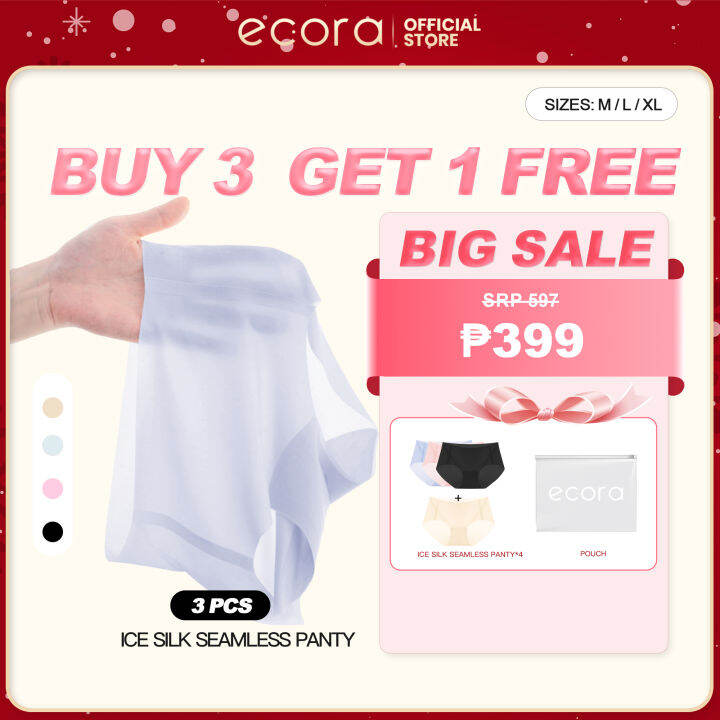 [BUY 3 GET 1] ecora | BTS Panty, Ice Silk Cooling Fabric Lingerie ...
