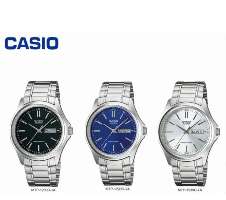 Casio Mtp 1239d Men Analog Date Day Display Stainless Lazada