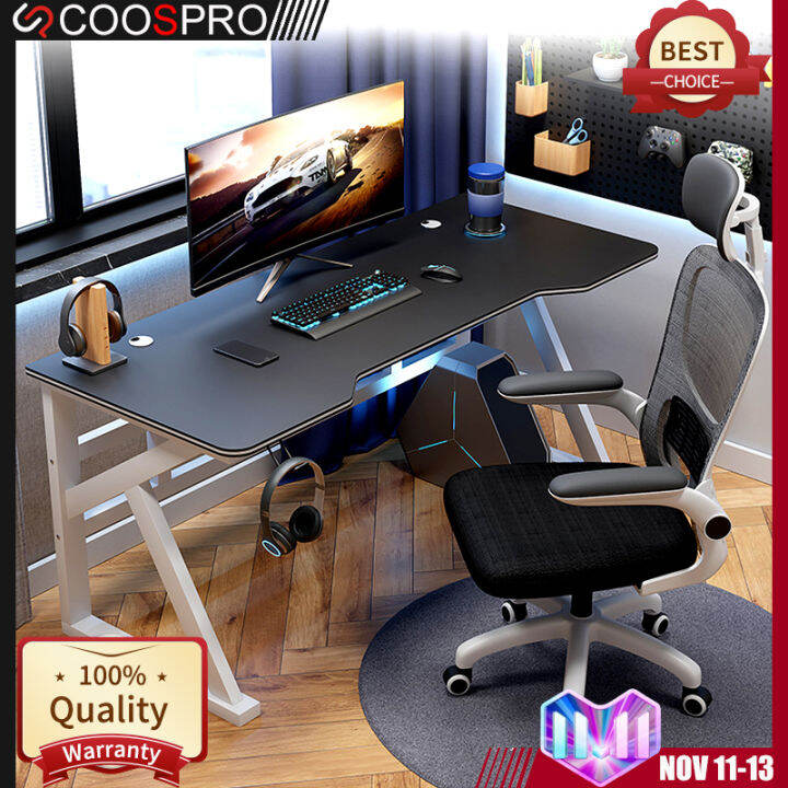 Coospro Gaming Table Computer Table Desk for PC Double Wire Hole K Type ...