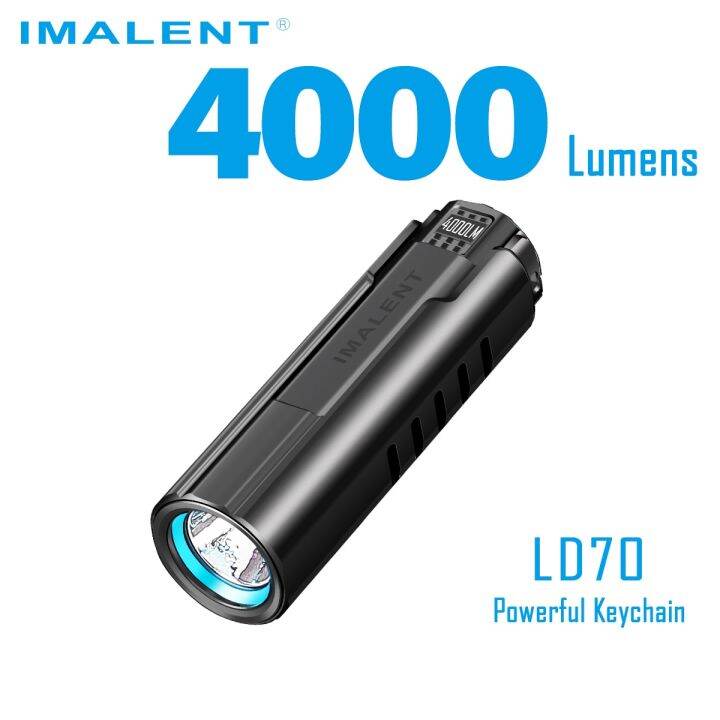 IMALENT LD70 EDC Powerful Flashlight CREE XHP LED 4000 Lumens Rechargeable Super Bright Torch ...