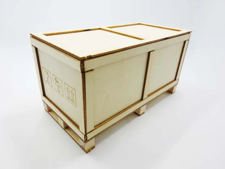 Model Scene Layout Simulation Miniature Transport Wooden Box For 1/14 ...