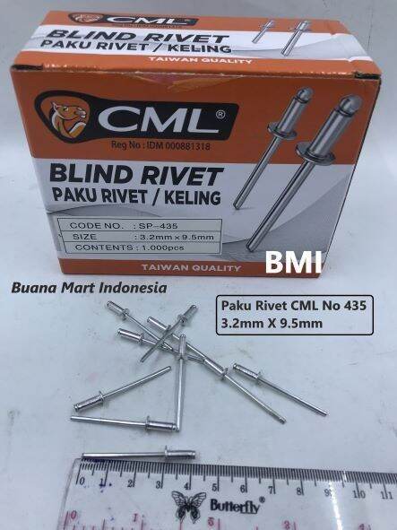 Paku Rivet CML SP 435 | Blind Rivet | 3.2mm X 9.5mm | Paku Ripet Camel ...