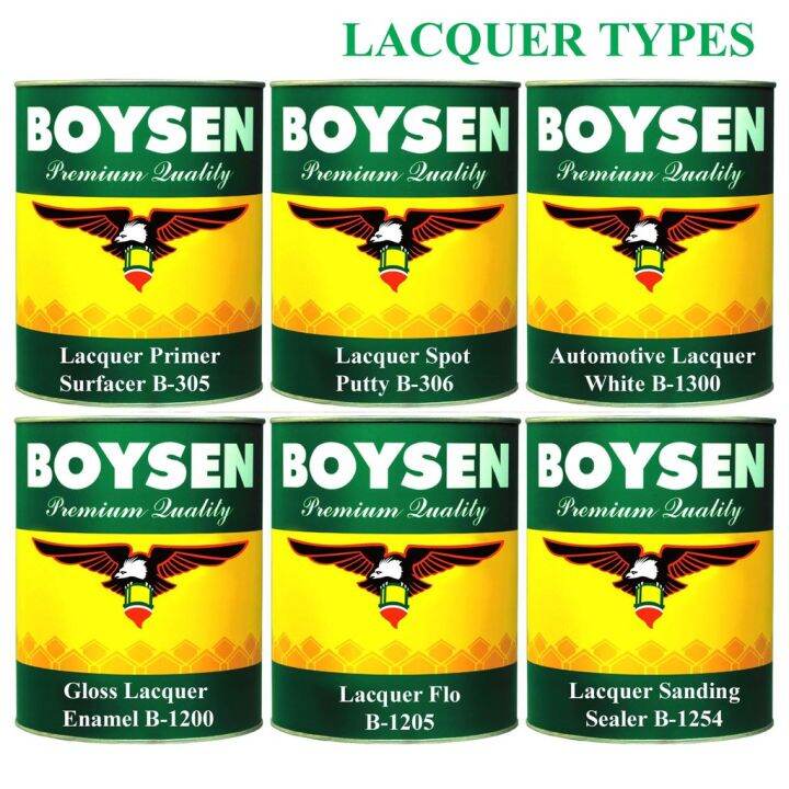 ♟Boysen Lacquer Paints 1L Automotive White Primer Surfacer Spot Putty ...