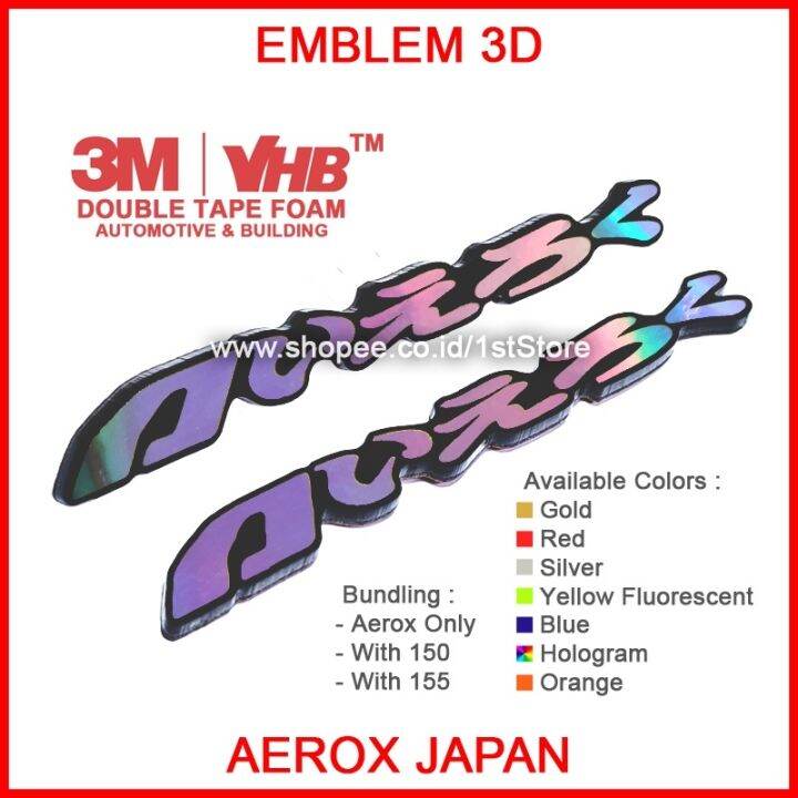 Emblem AEROX JAPAN 3D BADGE LOGO Embossed YAMAHA AEROX155 OLD ALL NEW S ...