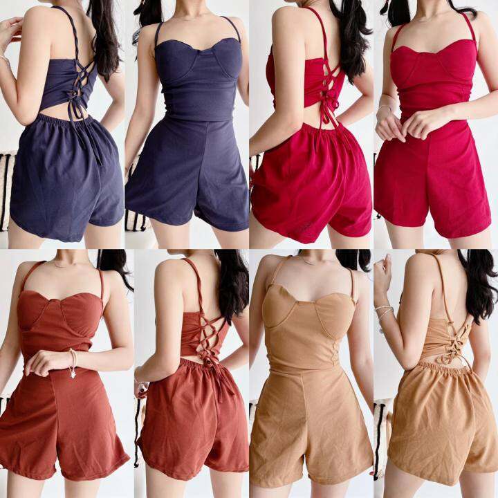 Padded Romper Short Sleeveless Sexy Backless | Lazada PH