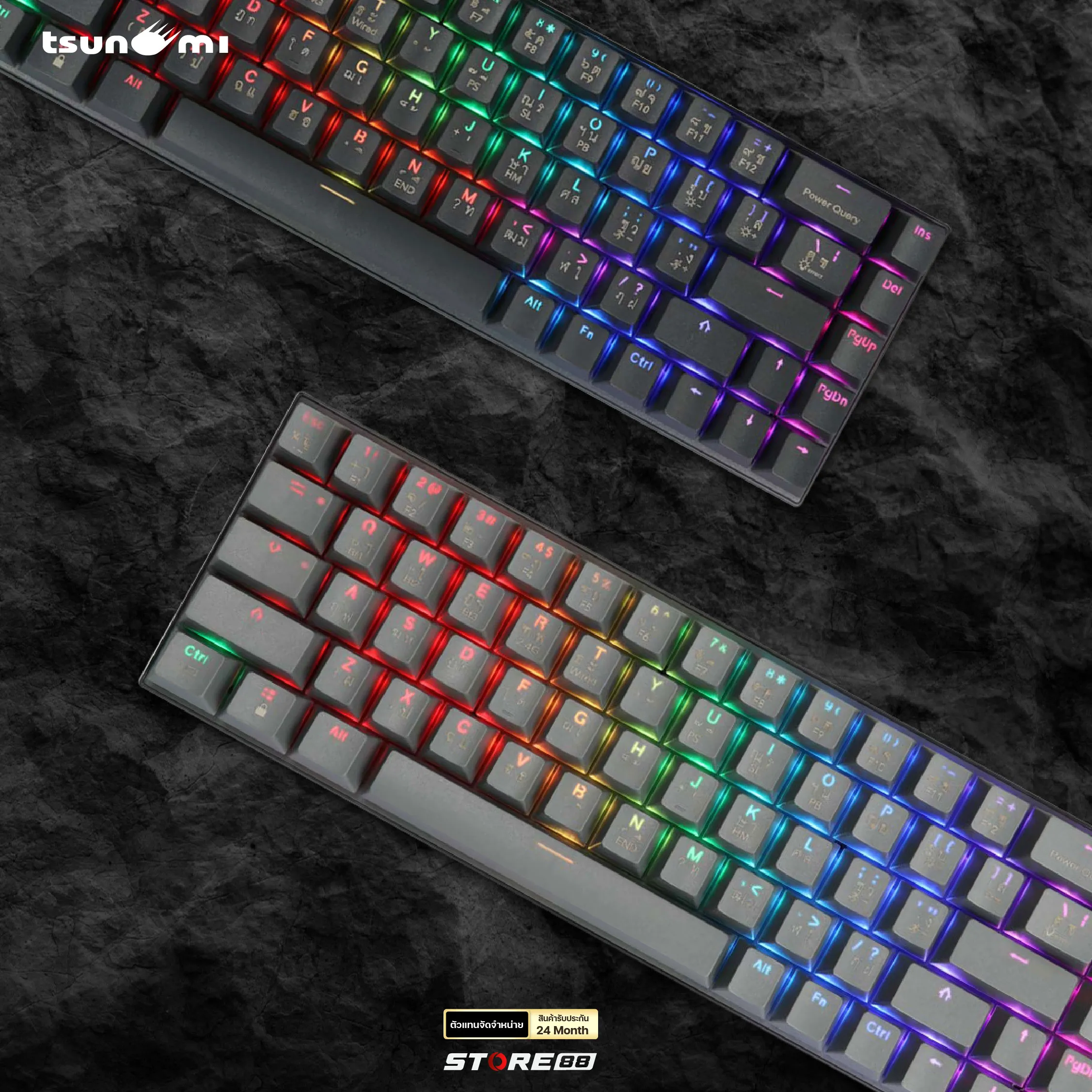 TSUNAMI OUTEMU MK-68 MECHANICAL KEYBOARD คีย์บอร์ด Compact 68KEYS ของ ...