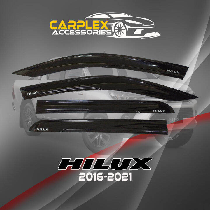 Carplex Hi-Lux hilux 2016- 2021 Black OEM Type Rain Guard Window Visor ...