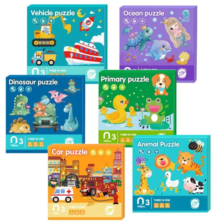Magnetic Spell Book Folding Collage Story Book Jigsaw Puzzles Toy Game ...