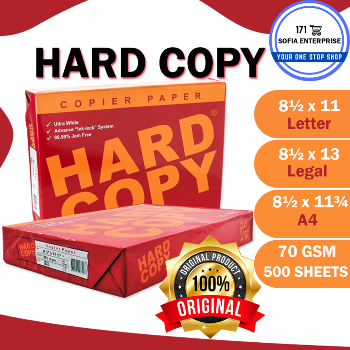 Hard Copy Bond Paper Short A4 Long 70GSM/80GSM 500 sheets | Lazada PH
