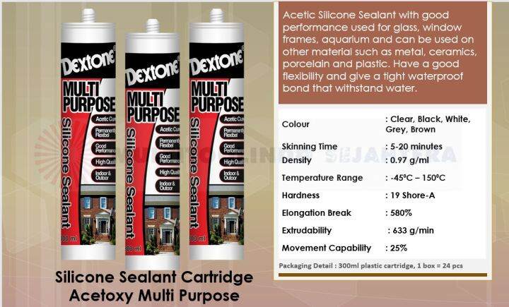DEXTONE Multi Purpose Silicone Sealant Lem Kaca | Lazada Indonesia