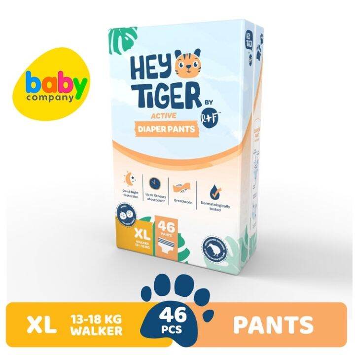 Hey Tiger Active Diapers Pants XLarge Jumbo Pack 46 pads | Lazada PH