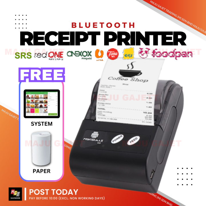PRINTERMAX Receipt Printer Bluetooth Mobile Printer Mesin Resit Topup ...