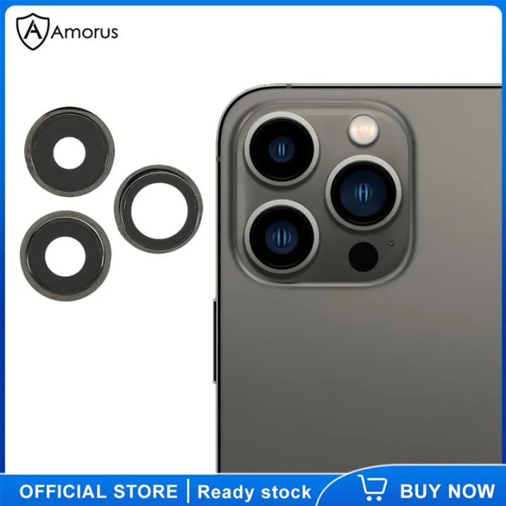 Amorus 3PCS/Set OEM Rear Camera Rim Lens Cover for iPhone 13 Pro 6.1 ...
