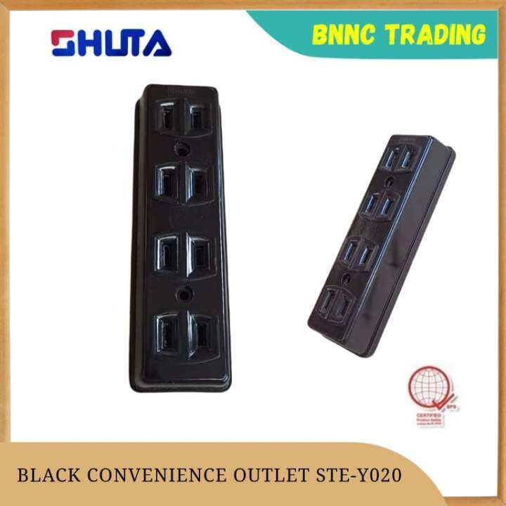 SHUTA BLACK SURFACE TYPE QUADRUPLE COVENIENCE OUTLET 4 GANG [BPS ...