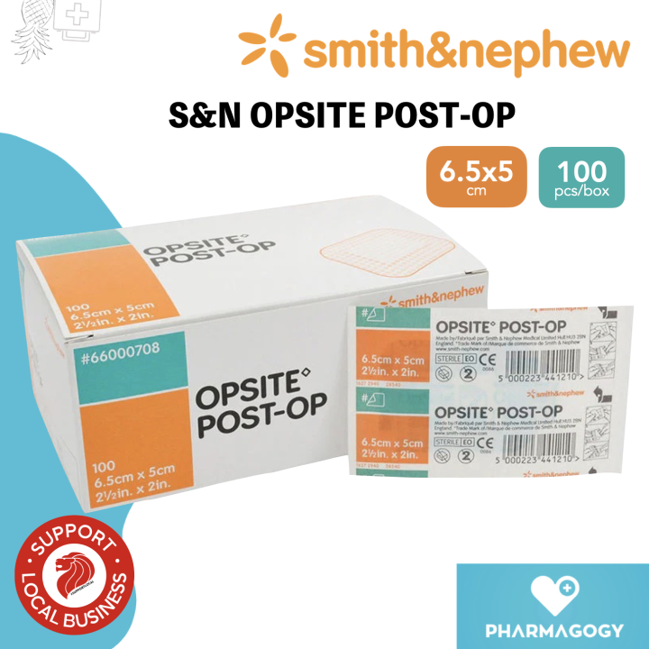 S&N OPSITE POST-OP 6.5cm X 5cm, 100pc/box Smith & Nephew Opsite Post-Op ...