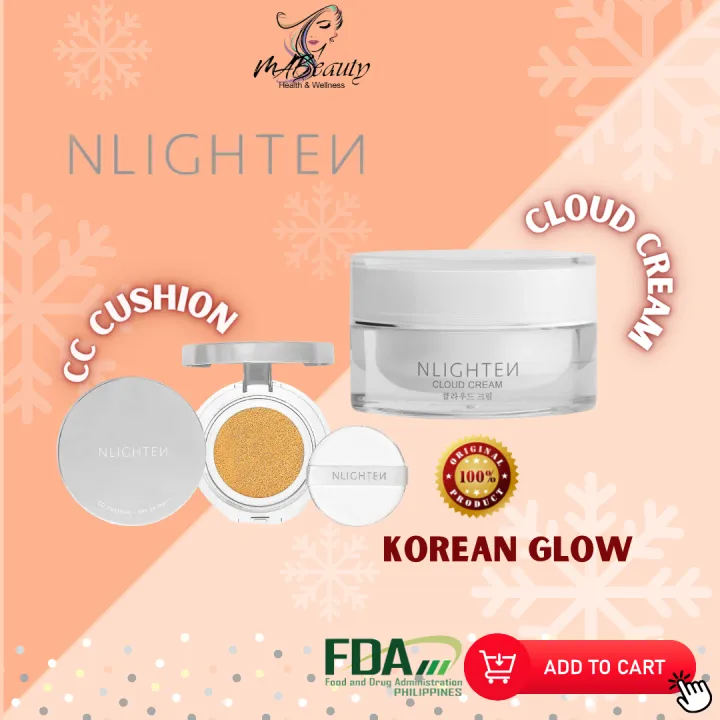 NLIGHTEN CC Cushion and Cloud Cream Set, for Korean Glow, Anti -Aging ...