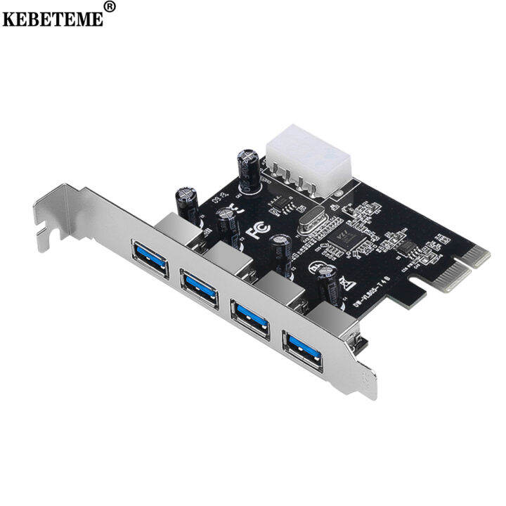 KEBETEME 4 Port USB 3.0 PCI-e Expansion Card PCI Express HUB Adapter USB 3.0 Controller PCIe ...