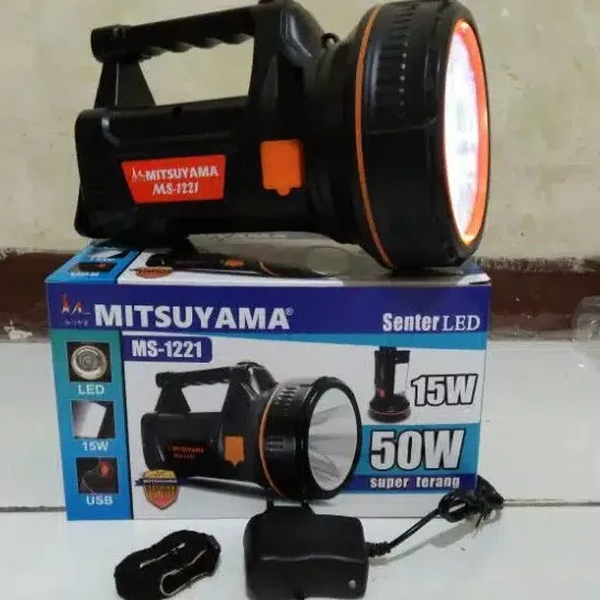 Senter 50 watt jumbo 27200mah bisa power bank cahaya putih mitsuyama ms ...