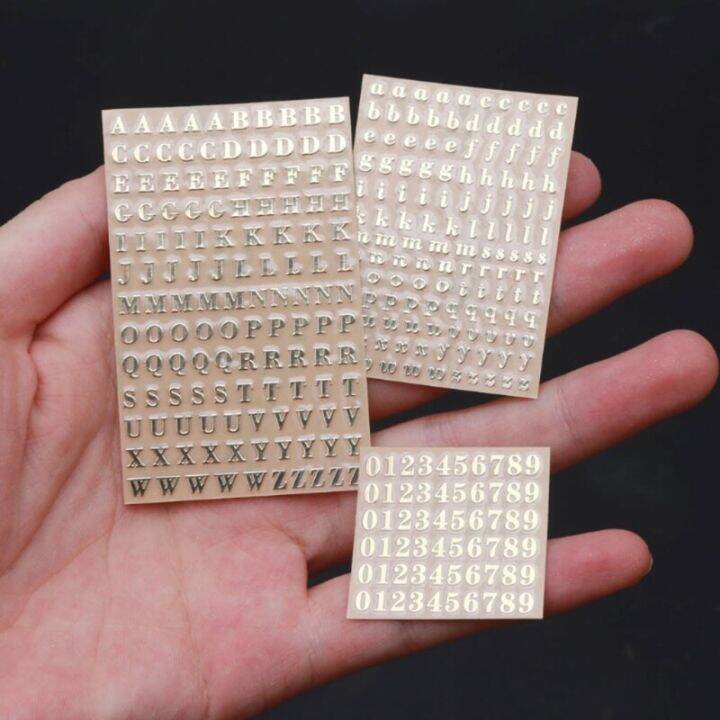 8 Sheets Metal Alphabet Stickers Uppercase Letter Lower Case Letters ...