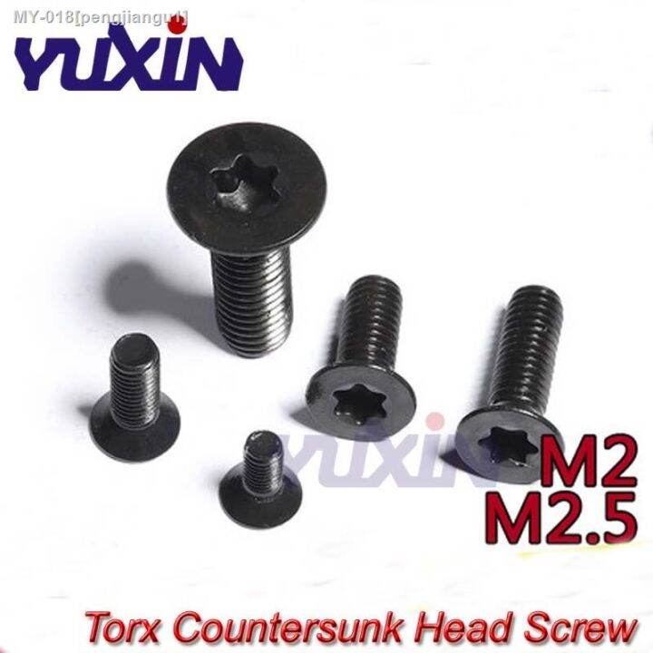 100Pcs/50Pcs Carbon Steel Flat Head Torx Screws Black Color M2 M2.5 M3 ...