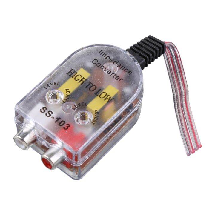 12V RCA Car Stero Radio Converter Speaker High To Low Amplifier Audio ...