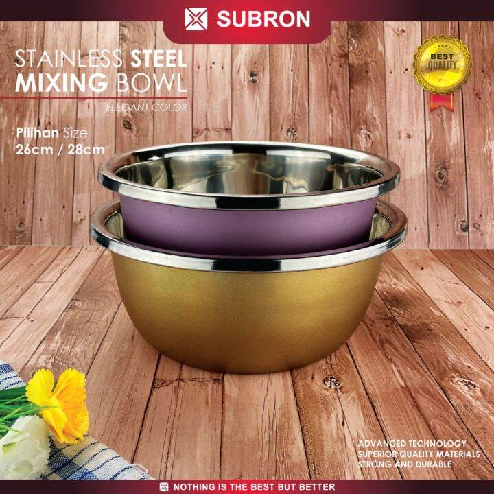 SUBRON Baskom Warna 26cm 28cm Wadah Cuci Sayur Adonan Warna Random ...