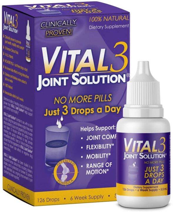 Vital 3 Joint Solution Clinically Proven Liquid Knee Relief Supplement ...